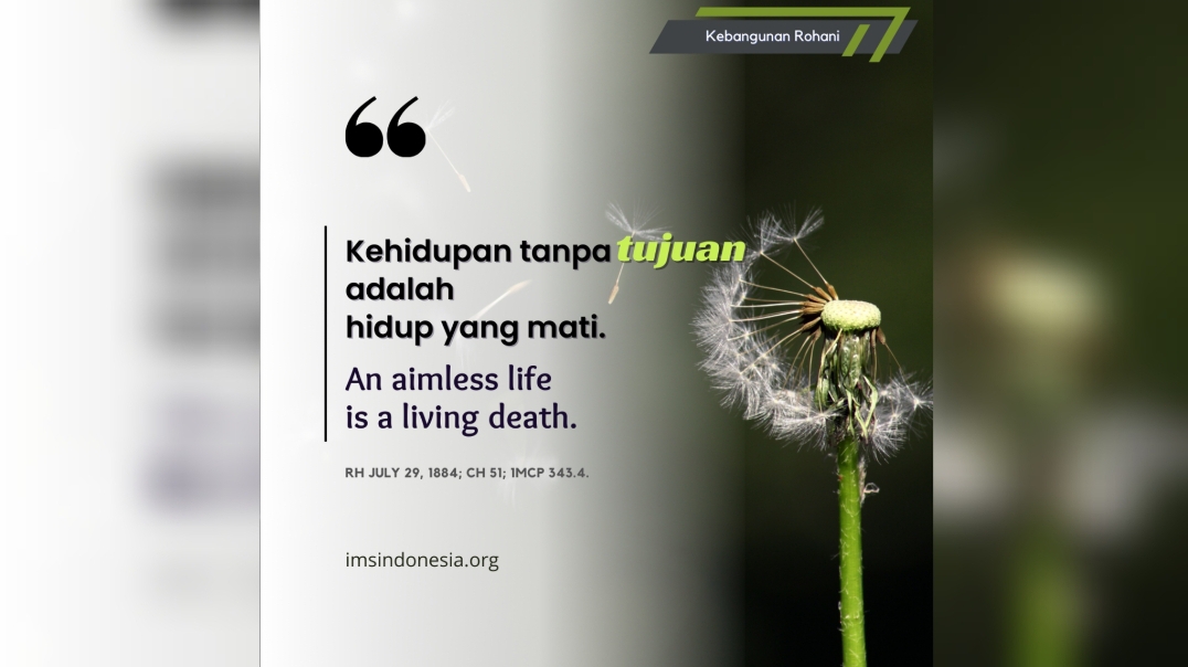 Bahaya Hidup Tanpa Tujuan – IMS Indonesia